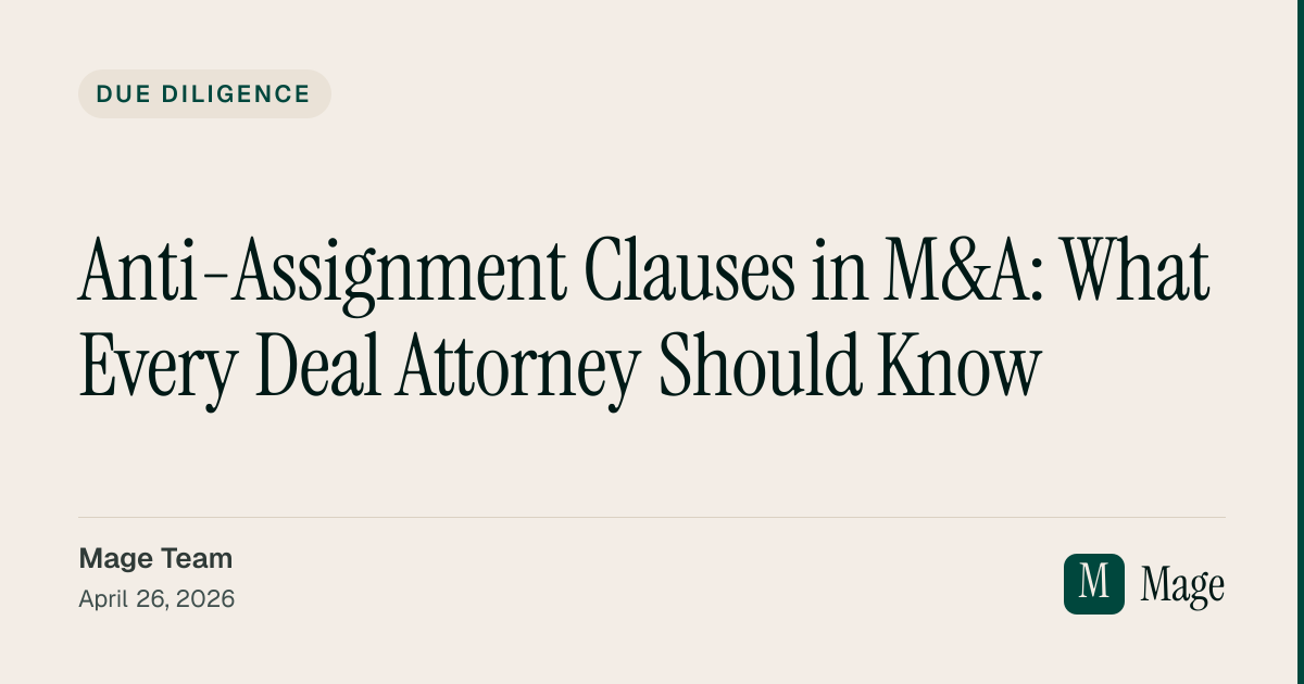 Anti-Assignment Clauses in M&A: What Every Deal Attorney Should Know | Mage